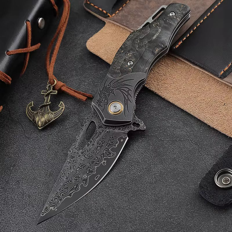 Handmade Damascus Pocket Knife with Pocket Clip - Damascus Steel Foldi ...